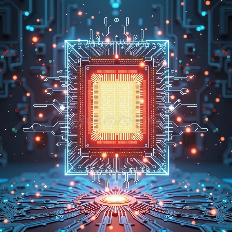 AI Processor Chip on Circuit Board: Digital Brain, Advanced Computing ...