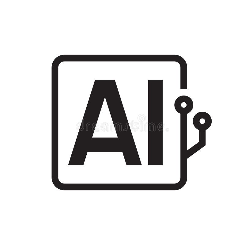 AI Processor Chip Icon, Artificial Intelligence Technology Graphic ...