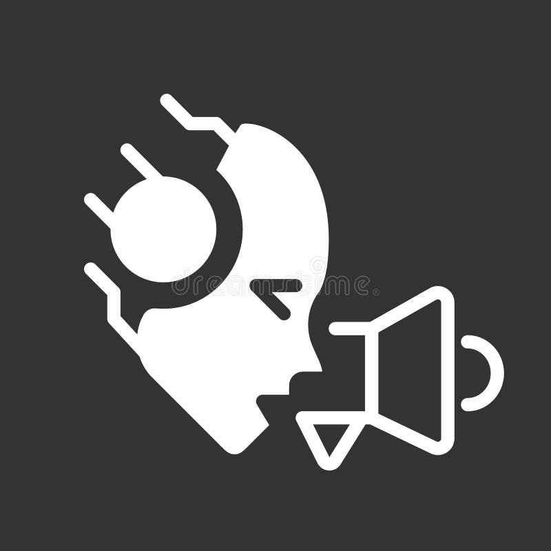 AI Promotes White Linear Glyph Icon for Night Mode Stock Vector ...