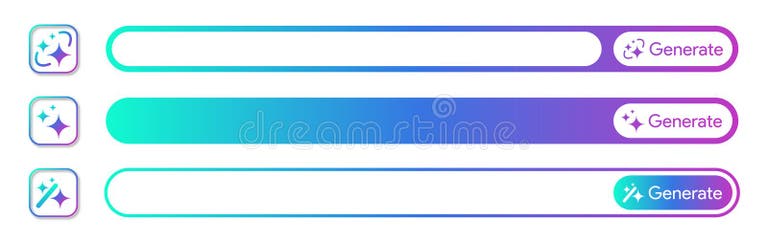 AI Prompt Bar and Generate Button Vector Illustration. Stock ...