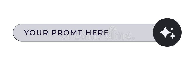 Ai Interface Element Featuring Prompt Bar with Sparkle Icon for User ...
