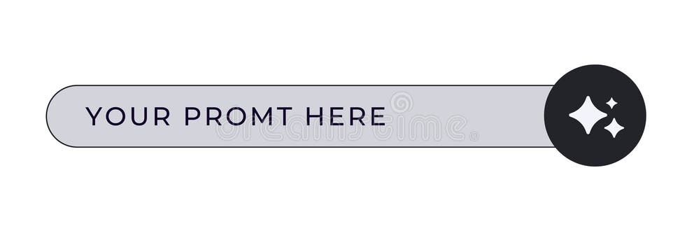 Ai Interface Element Featuring Prompt Bar with Sparkle Icon for User ...