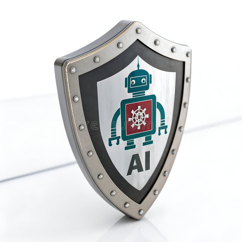AI Protection 3D Icon, stock illustration. Illustration of data - 356486968
