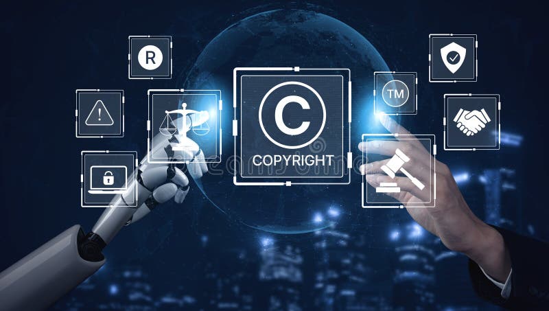 AI Protects Digital Copyright and Intellectual Property Rights Spline Stock Photo - Image of ...