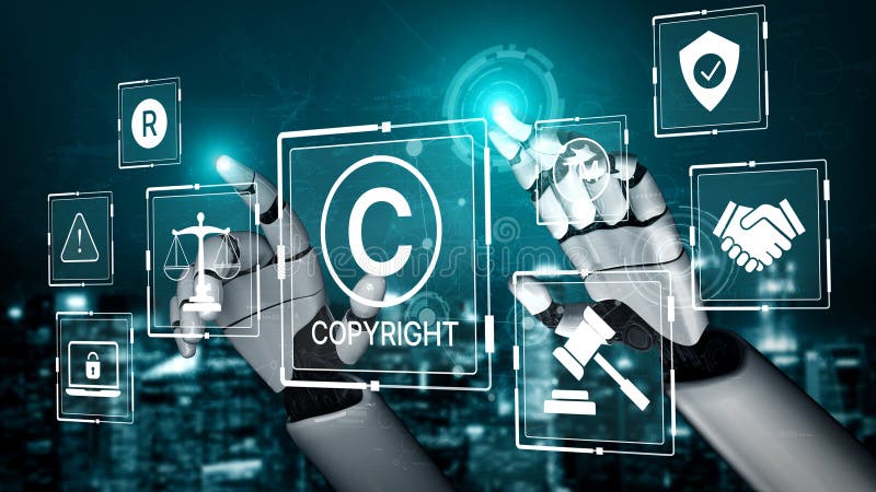 AI Protects Digital Copyright and Intellectual Property Rights Spline Stock Photo - Image of ...
