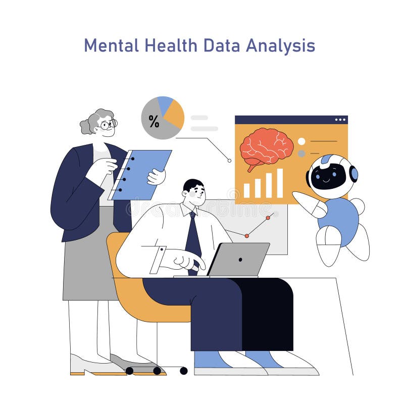 AI in Psychology. Flat Vector Stock Vector - Illustration of technology, mental: 320818839