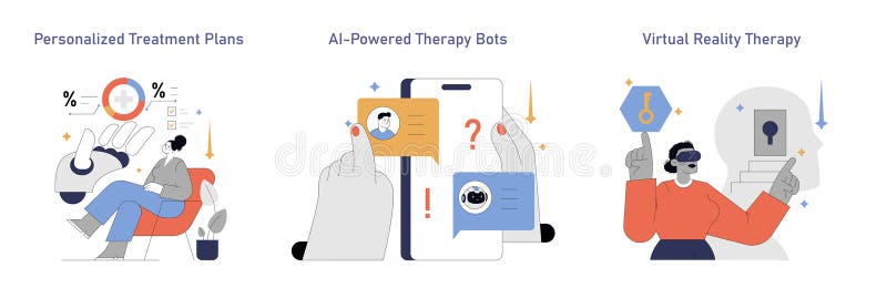 AI in Psychology. Flat Vector Stock Vector - Illustration of artificial ...