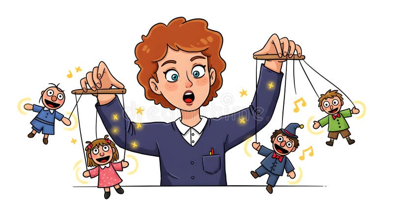 AI Puppet Master stock illustration. Illustration of digital - 370088322