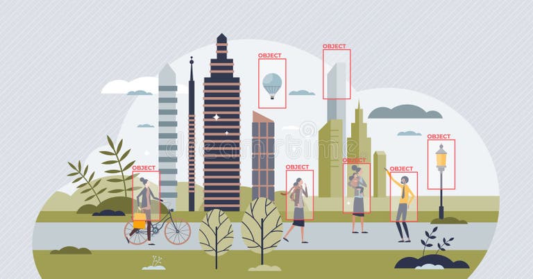 AI Recognition Algorithm and Smart Object Identification Tiny Person Concept Stock Vector ...