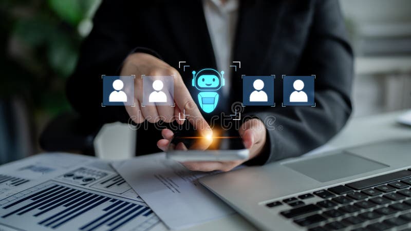 AI Replacing Human Workforce Latch Stock Illustration - Illustration of ...