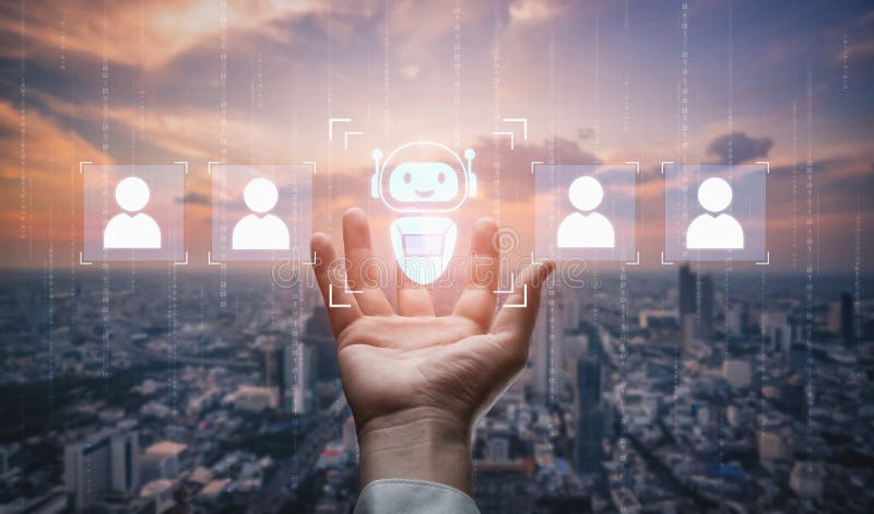 AI Replacing Human Workforce Vouch Stock Illustration - Illustration of ...