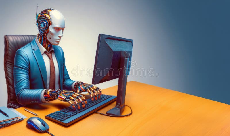 AI Replacing Jobs Illustration. Man Vs. Machine - the Programmer S ...