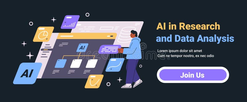 AI Research Data Analysis Concept with Person Interacting with Digital ...