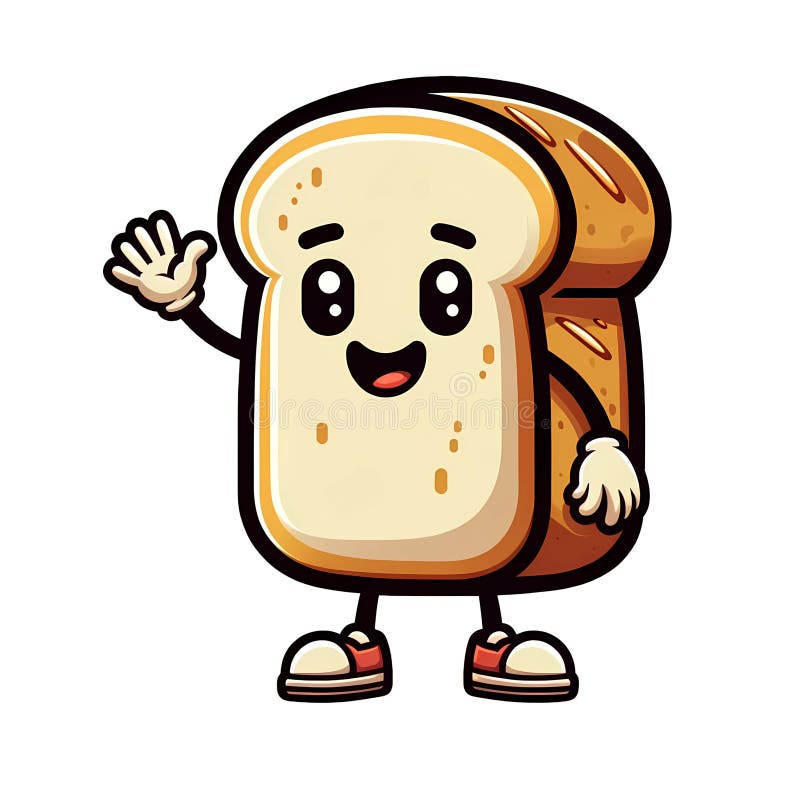 AI0148 Retro Cartoon Bread stock illustration. Illustration of print ...