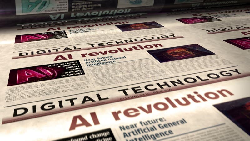AI Revolution and Artificial Intelligence Technology Newspaper Printing ... AI Revolution and Artificial Intelligence Technology Newspaper Printing ...