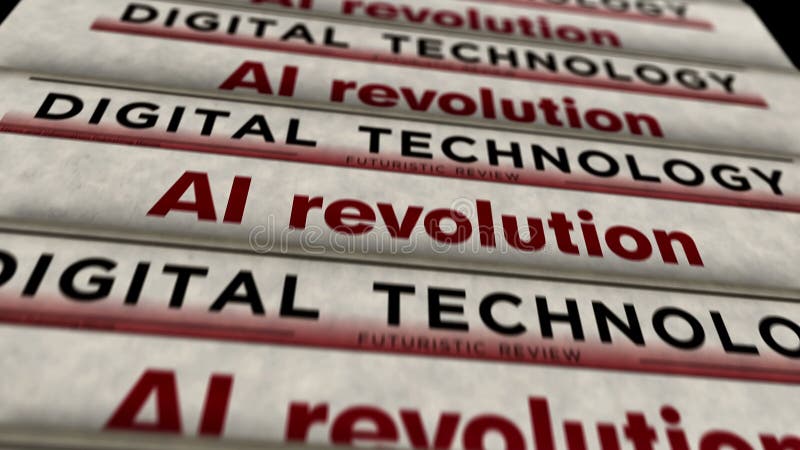 AI Revolution and Artificial Intelligence Technology Newspaper Printing ...