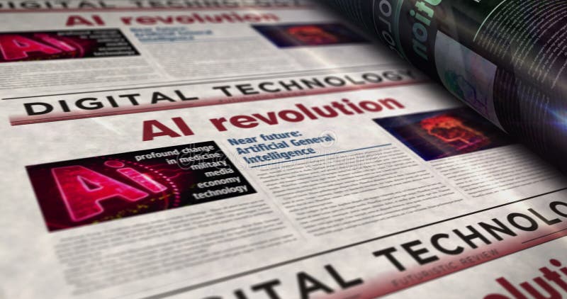 AI Revolution and Artificial Intelligence Technology Newspaper Printing ... AI Revolution and Artificial Intelligence Technology Newspaper Printing ...