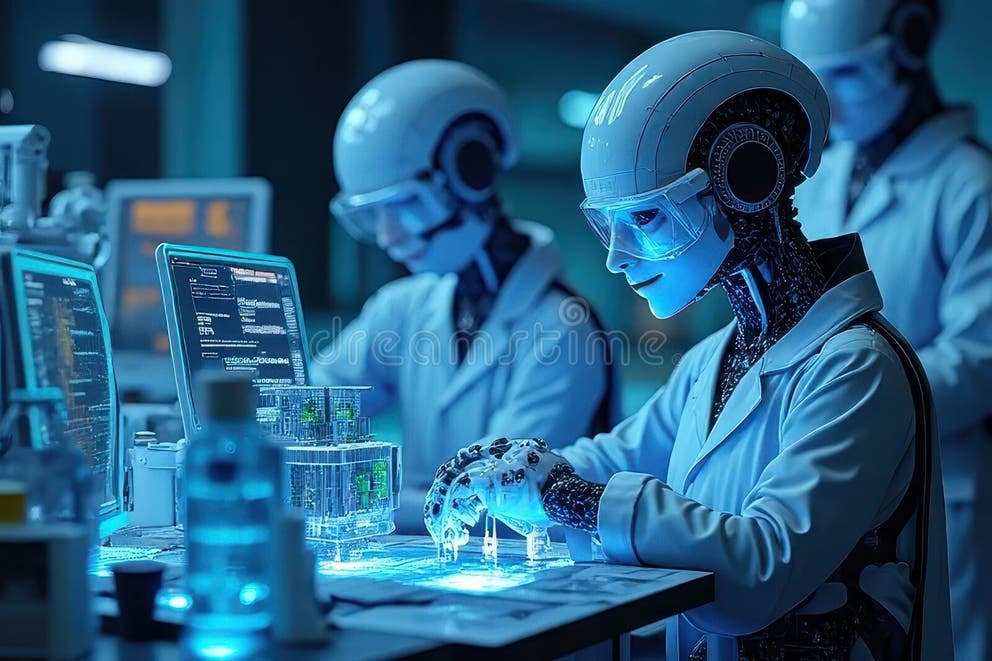 AI Revolutionizing Scientific Research Processes Stock Illustration ...