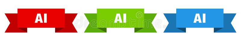 Ai Ribbon. Ai Isolated Paper Sign. Banner Stock Vector - Illustration ...