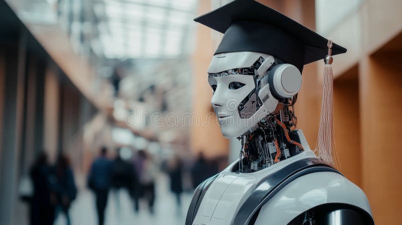 AI Robot in Academic Setting Symbolizing Technological Progress in ...