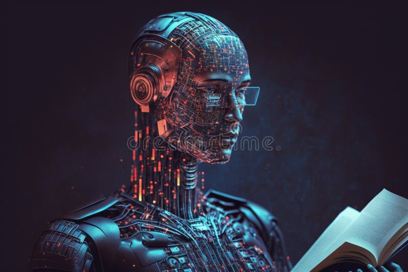 Ai Robot or Android Machine Digital Technology Concept Idea. Neural ...