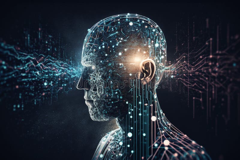 Ai Robot or Android Machine Digital Technology Concept Idea. Neural ...