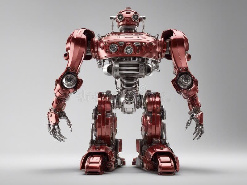 AI Robot Android. Technological Red Robot. Futuristic Droid. AI ...