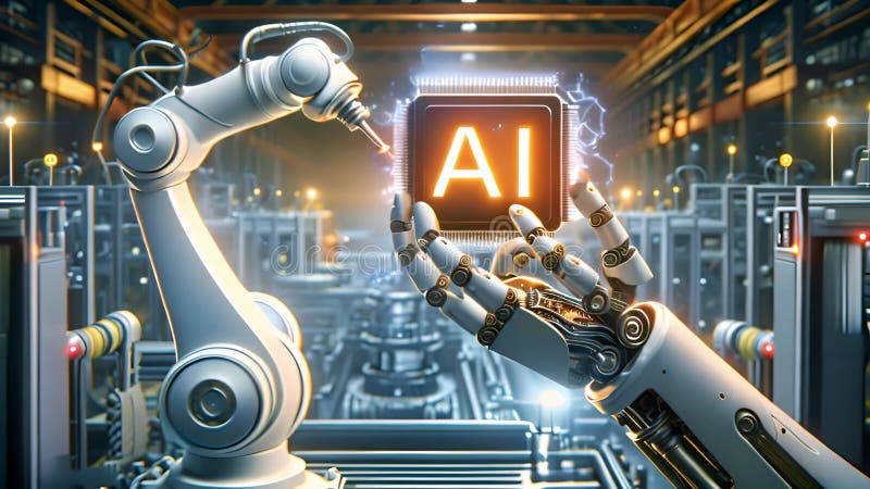 AI Robot Arm is Equipped with Specialized Chip Use in Manufacturing ...