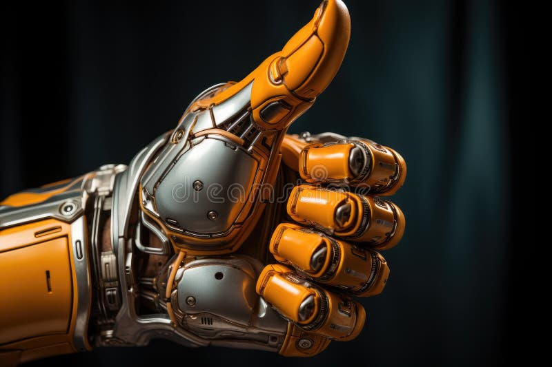 AI Robot Arm with Thumbs Up Display Stock Photo - Image of forward ...