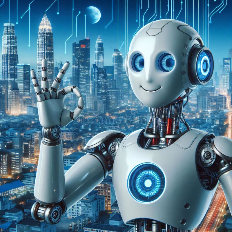 Ai Robot Artificial Intelligence Ok Hand Gesture Positive Approval ...