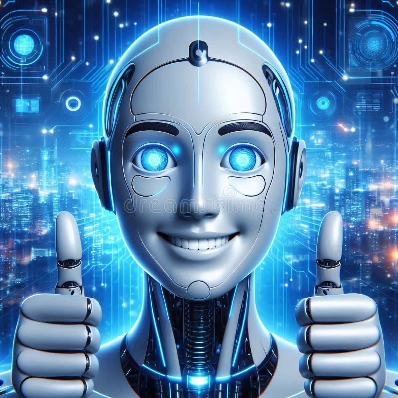 Ai Robot Artificial Intelligence Ok Hand Gesture Positive Approval Symbol Concept Future Stock ...