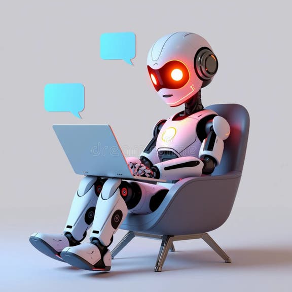 AI Robot Chatbot Digital Assistant in Modern Tech Illustration ? Square ...