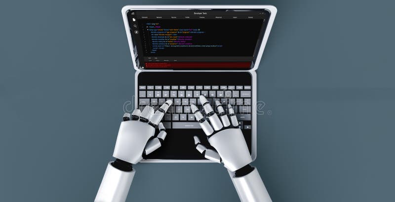 Ai Robot Con Intelligenza Artificiale Con Software Per Computer Di Tipo ...