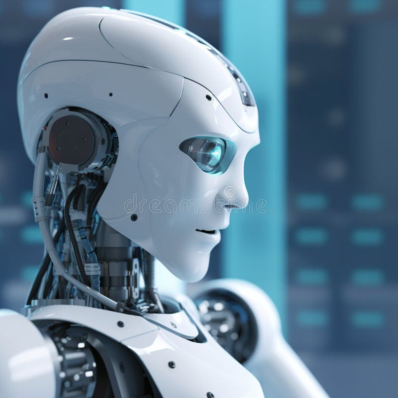 Ai Robot Cyborg Portrait - AI Generated Stock Illustration ...