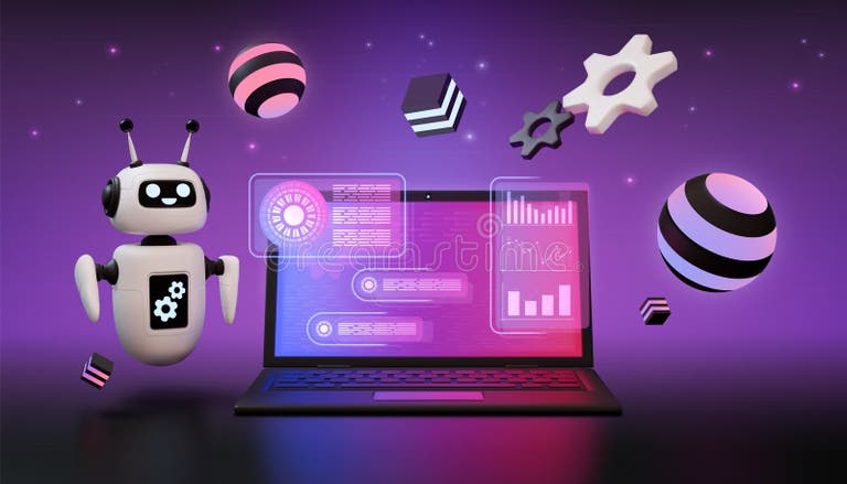 AI Robot. 3D Tech Digital Data. Chatbot Support Agent As Artificial ...