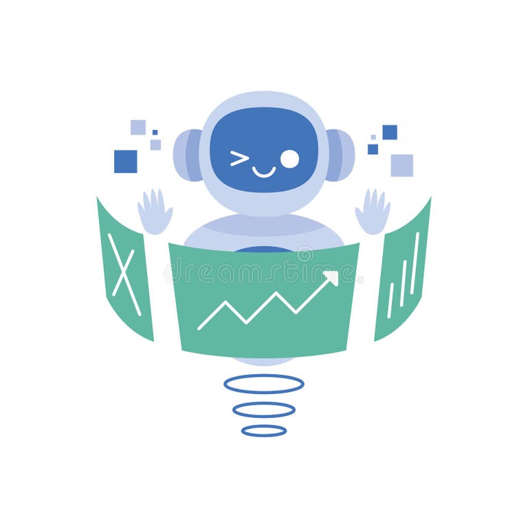 Ai Robot with Digital Data and Creative Ideas Stock Illustration ...