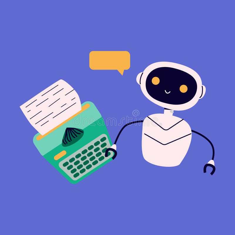 Ai Robot Flat Illustration. Artificial Intelligence Video Editor Stock Vector - Illustration of ...