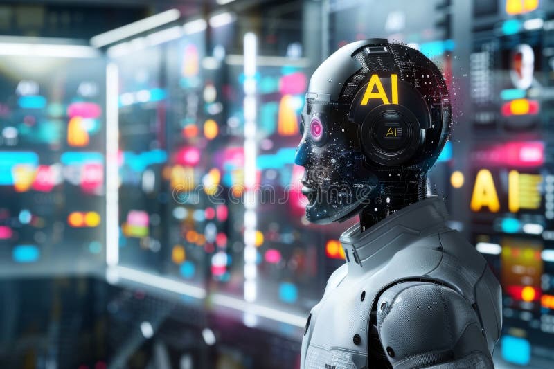 AI Robot in Futuristic Lab, Advanced Technology, Artificial ...