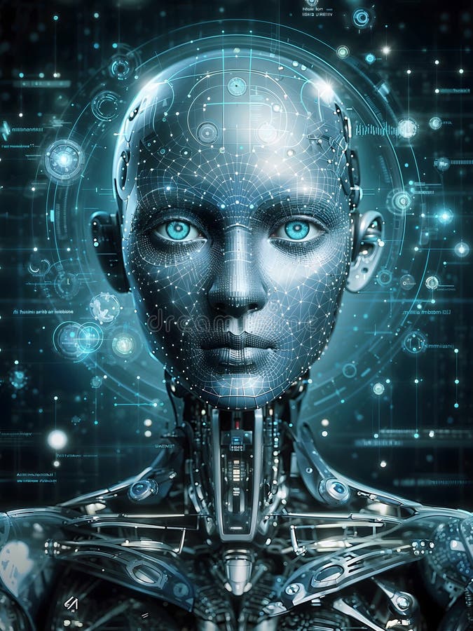 AI Robot, the Genius Brain of Tomorrow S Technology. Stock Illustration ...