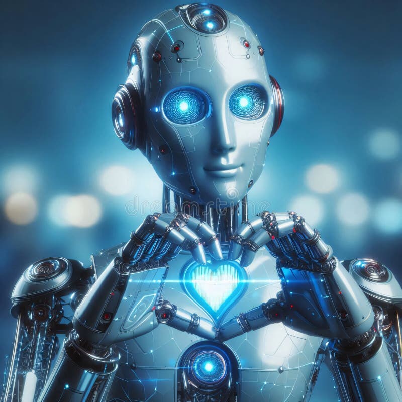Ai Robot Gesture Heart Artificial Intelligence Hand Love Symbol Emotion ...