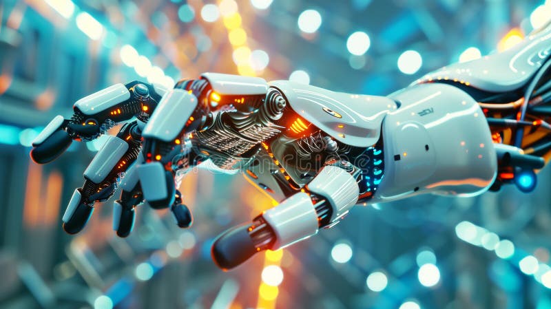 Ai Robot Hand Reaching Out To Grab or Touch Concept Stock Illustration ...