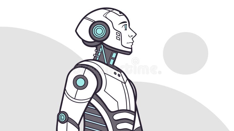 AI Robot Head Against Celestial Background, Vector Design Generative AI ...