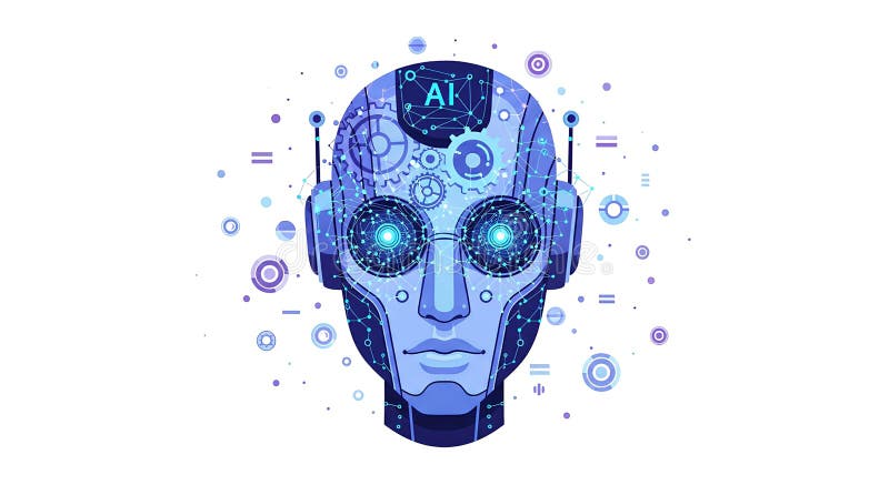 AI Robot Head Design, Futuristic Artificial Intelligence Technology ...