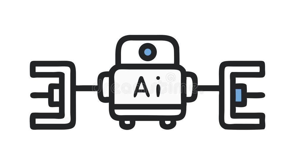 AI Robot Head Icon, Artificial Intelligence Technology, Vector Design ...