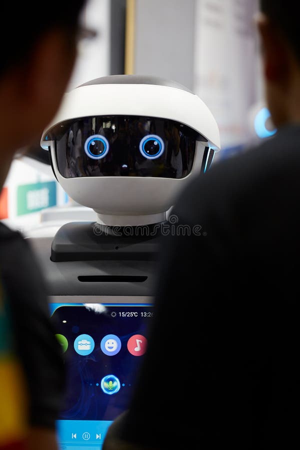AI Robot Interacting with People Editorial Photo - Image of smart ...