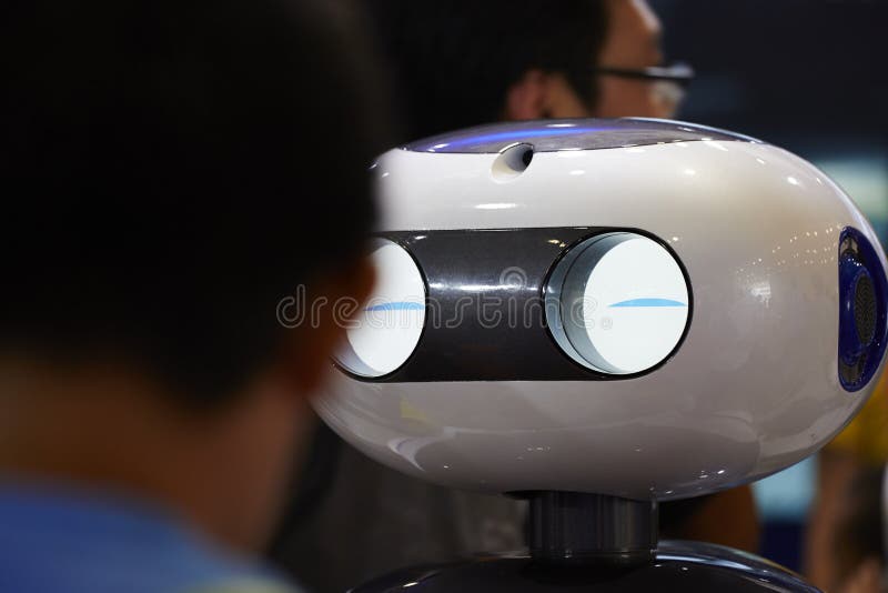 AI Robot Interacting with People Stock Photo - Image of beijing ...