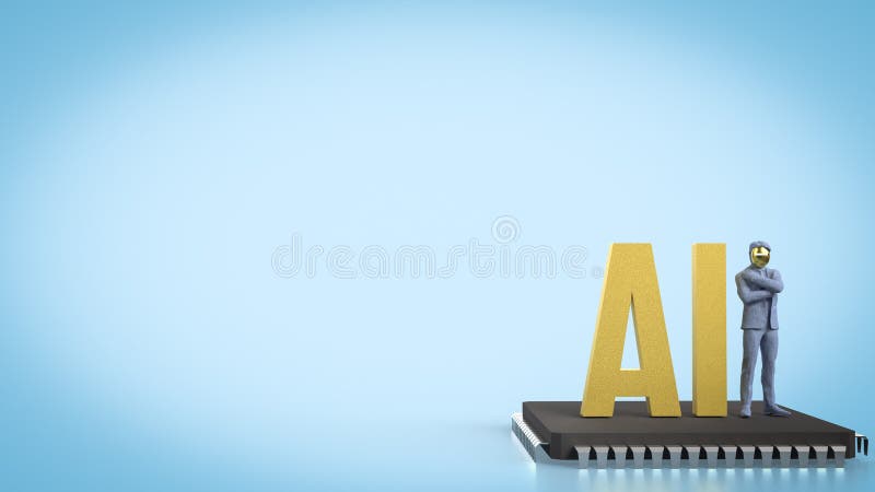 The AI and Robot Man for Technology or it Concept 3d Rendering Stock ...