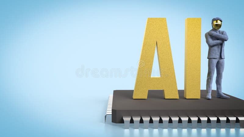 The AI and Robot Man for Technology or it Concept 3d Rendering Stock ...