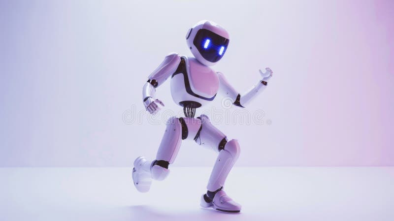 AI Robot Performing Salsa Dance in Studio with Futuristic Lighting ...