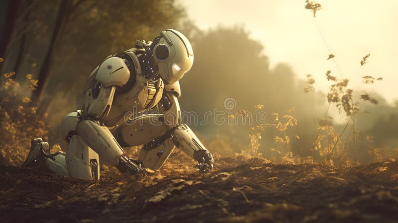 AI Robot Planting a Tree, Ecology, Technology, Humanoid, Go Green ...